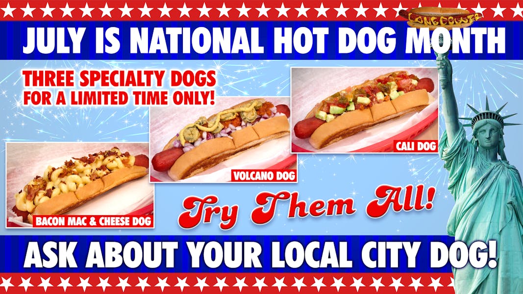 JULY IS NATIONAL HOT DOG MONTH - TRY THEM ALL! | Long Doggers ...