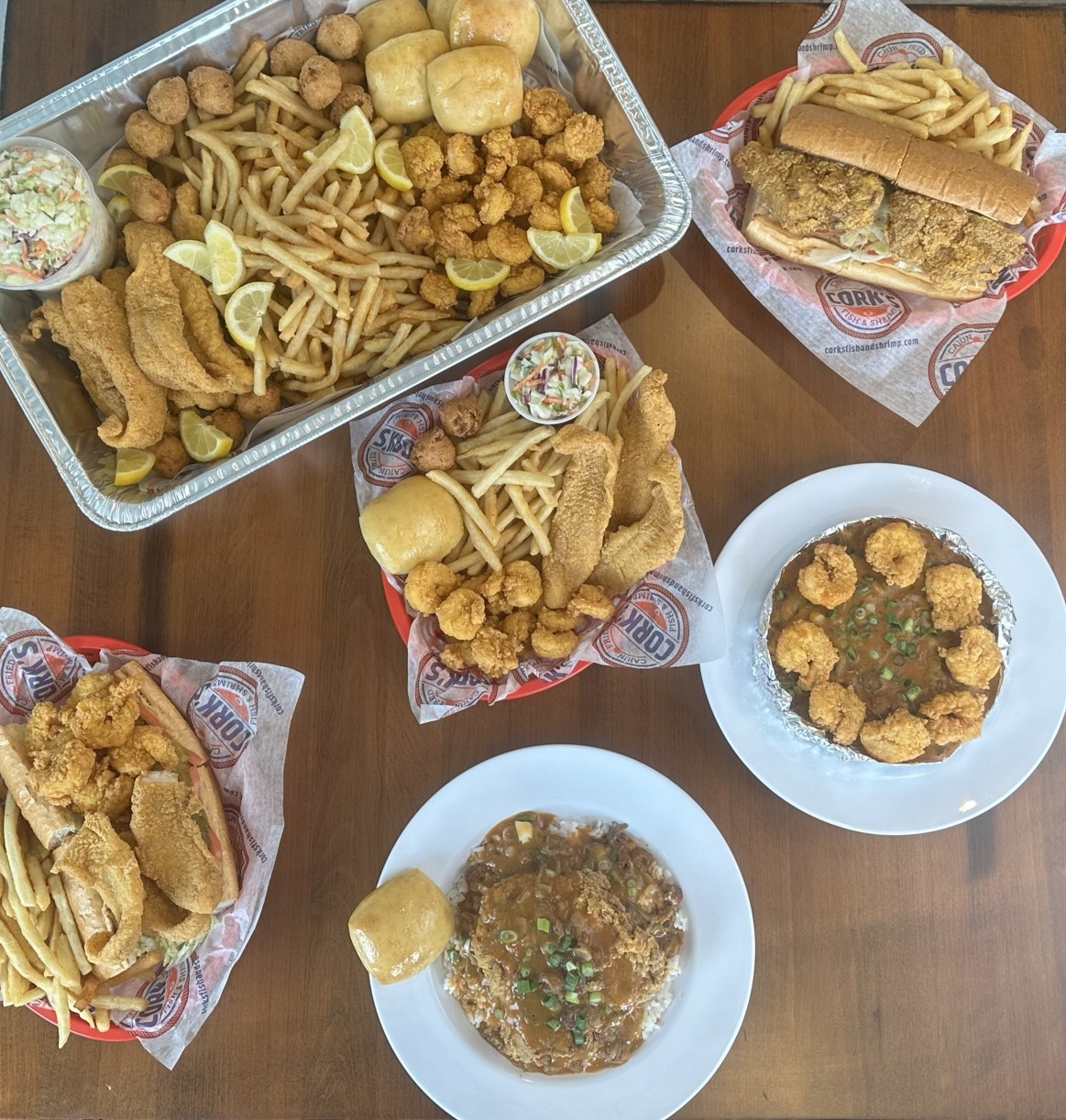 Whole Menu | Cork's Cajun Fried Fish & Shrimp | Seafood Restaurant in ...