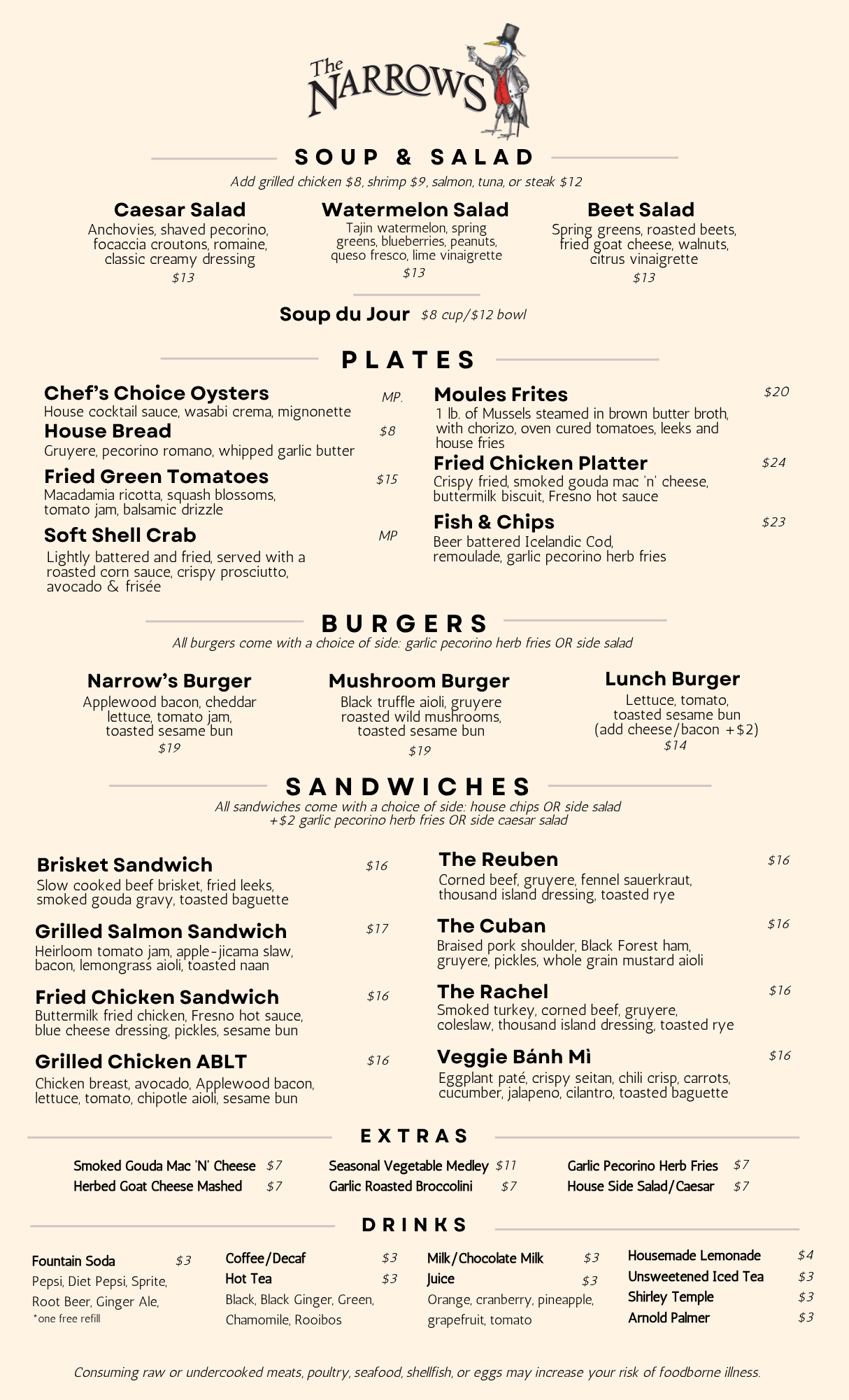 MENUS | The Narrows