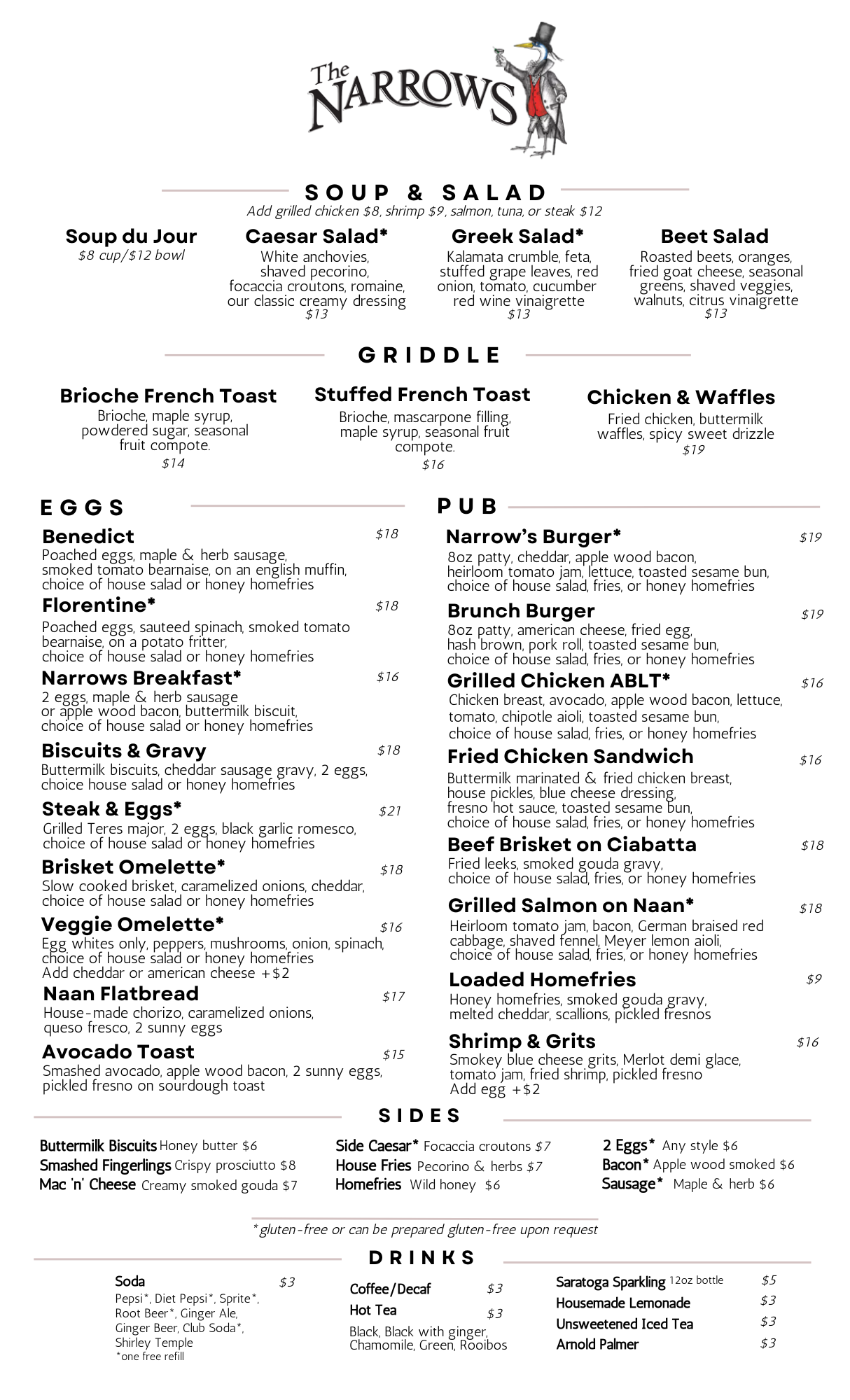 MENUS | The Narrows