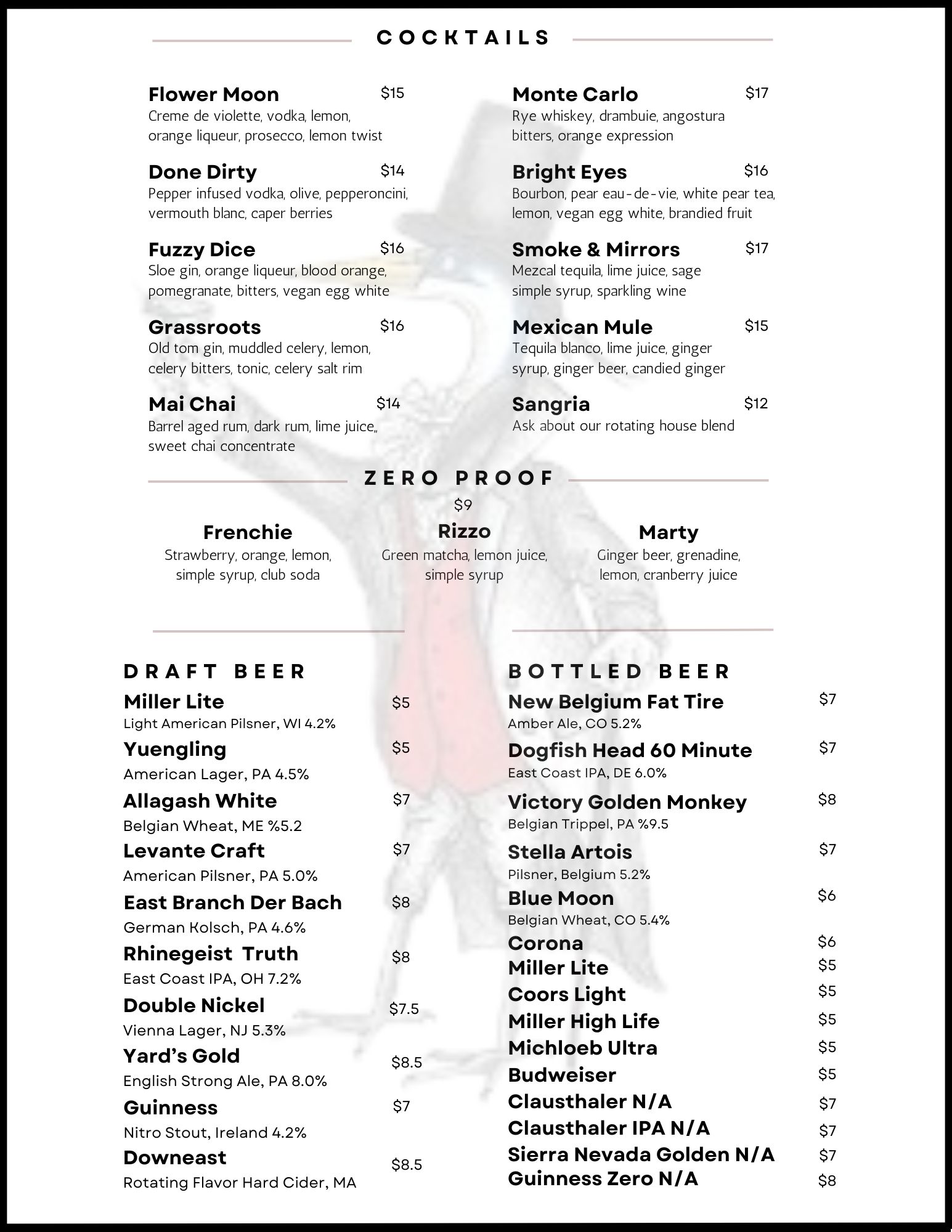 MENUS | The Narrows