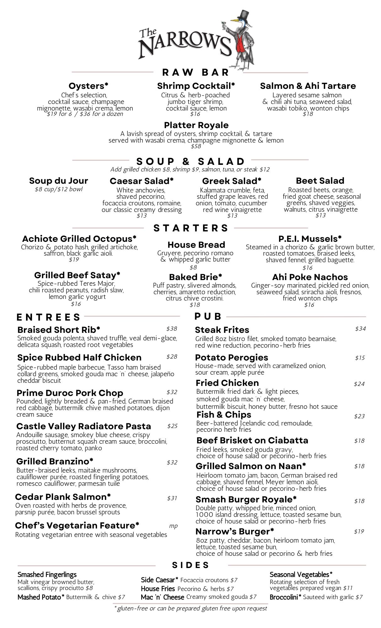 MENUS | The Narrows