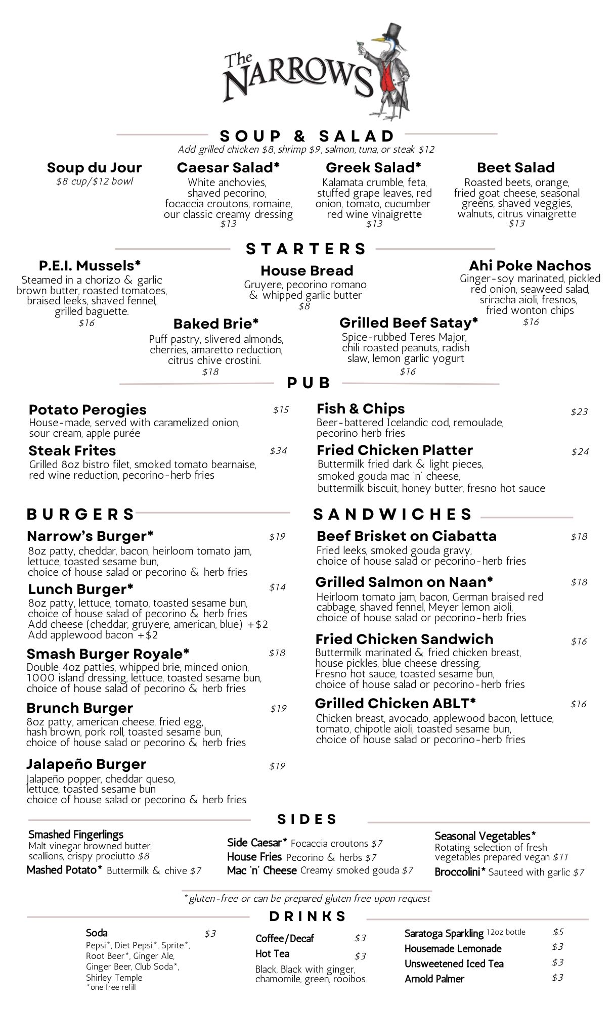 MENUS | The Narrows