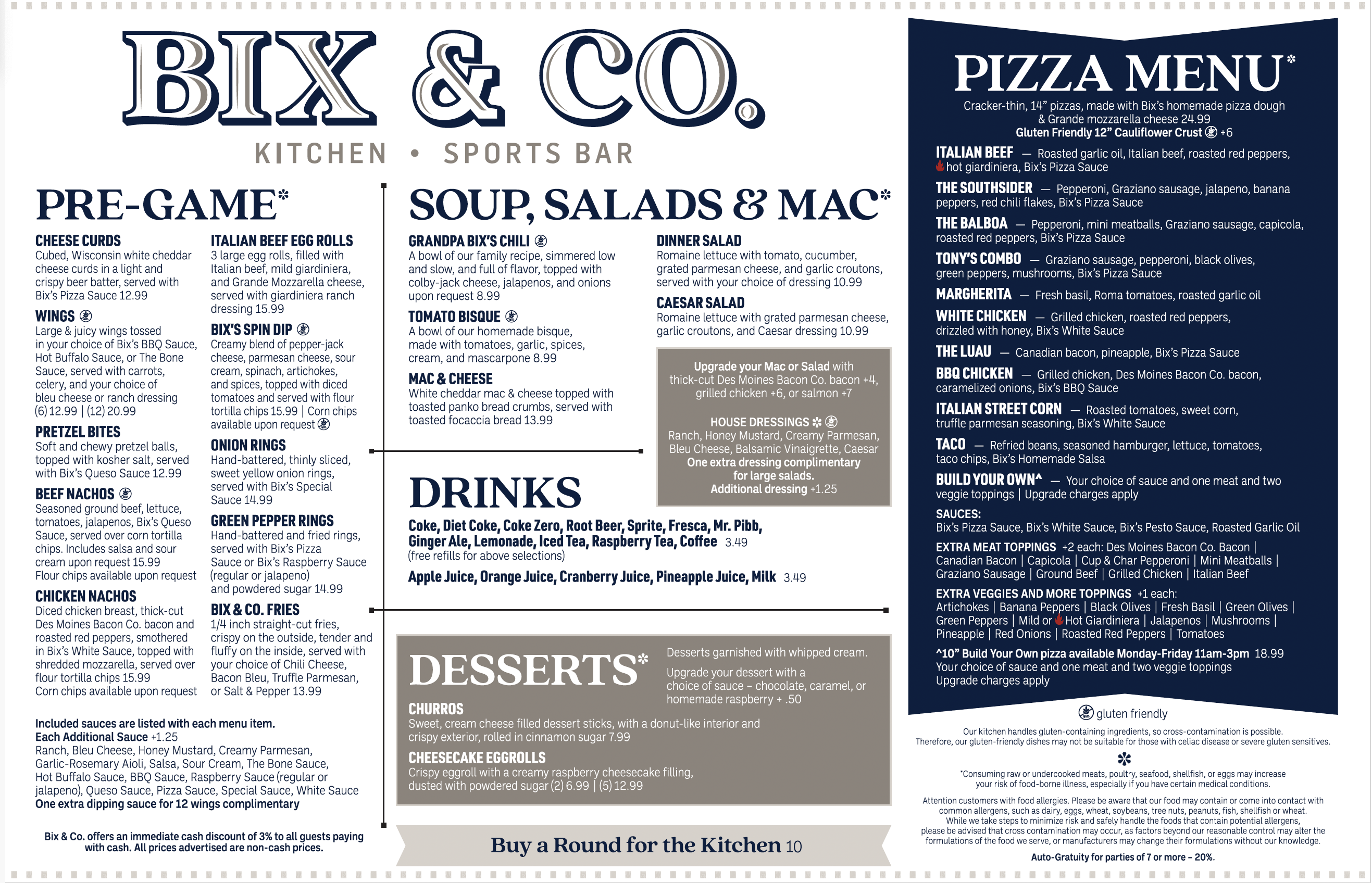 Menus | Bix & Co. in West Des Moines, IA