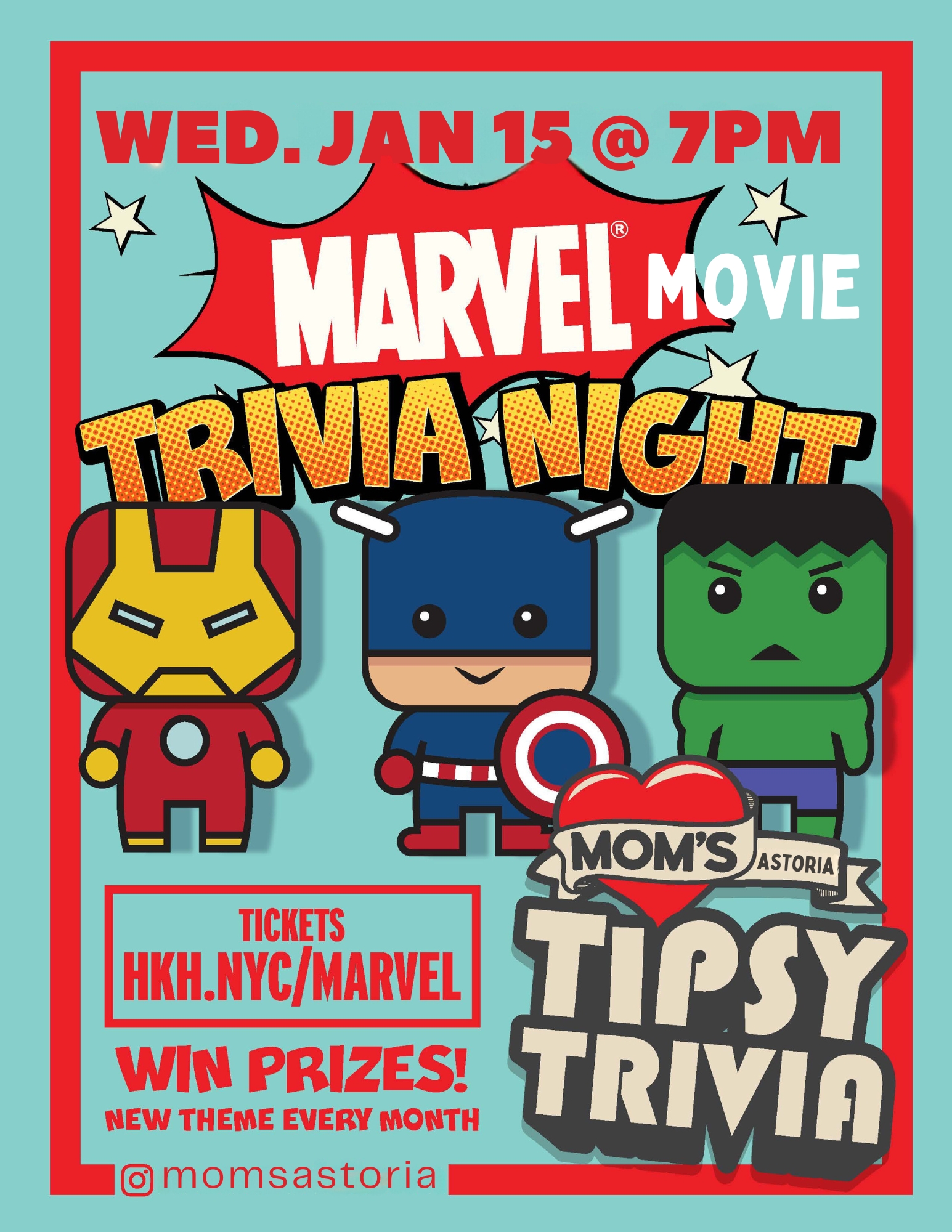 Marvel Movie Trivia Night @ Mom's Astoria | Mom's Kitchen & Bar ...
