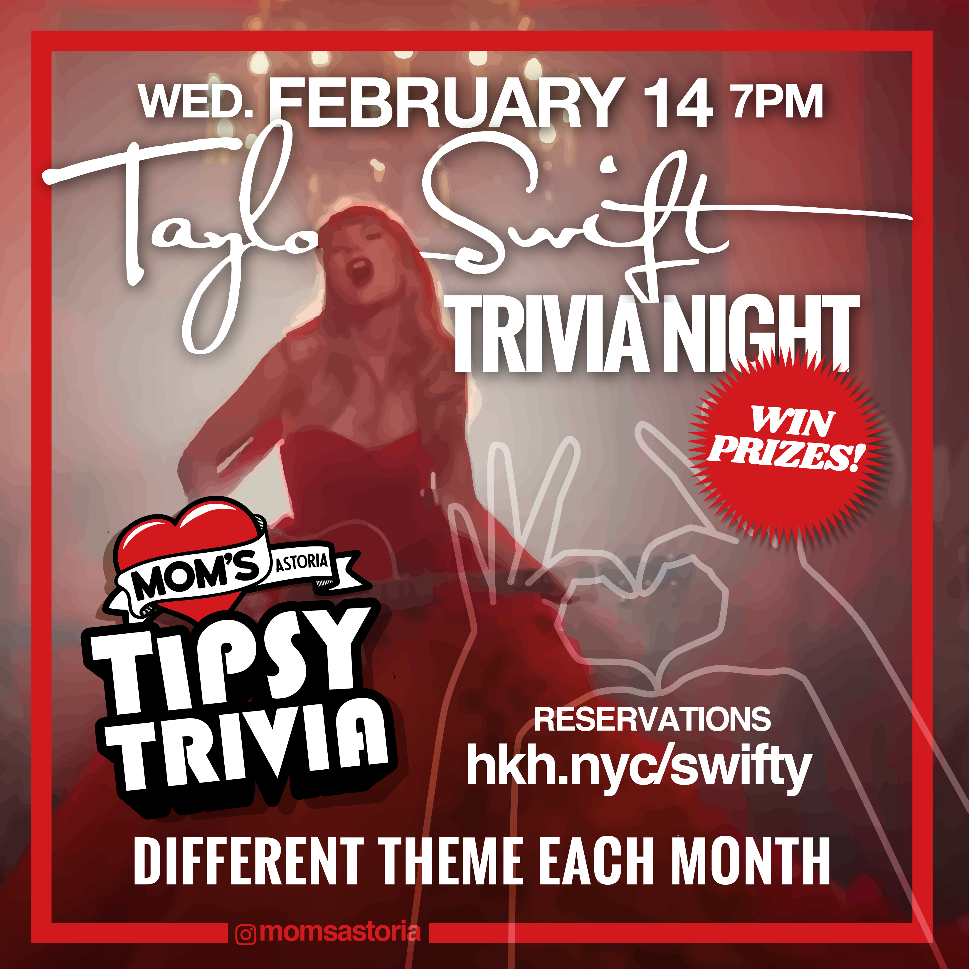 Mom's Tipsy Trivia: Taylor Swift Trivia Night | Mom's Kitchen & Bar | American Restaurant in NYC
