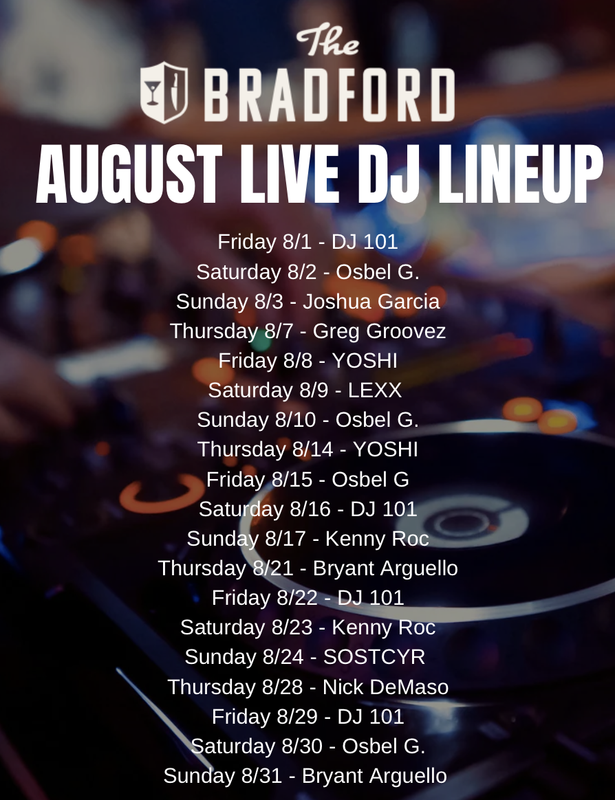 DJ Schedule | The Bradford in Bridgewater, NJ