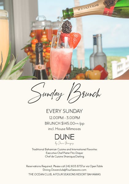 Sunday Brunch | Four Seasons - Ocean Club Bahamas | Caribbean ...