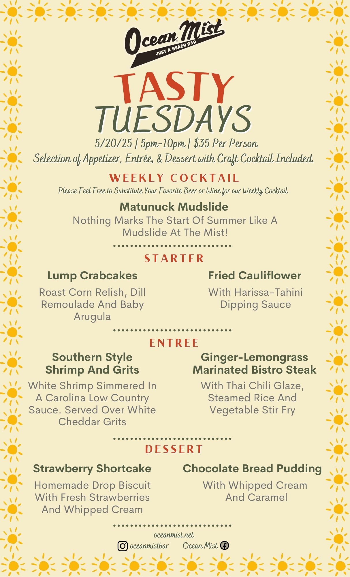 Tasty Tuesday | Weekly Special Menu