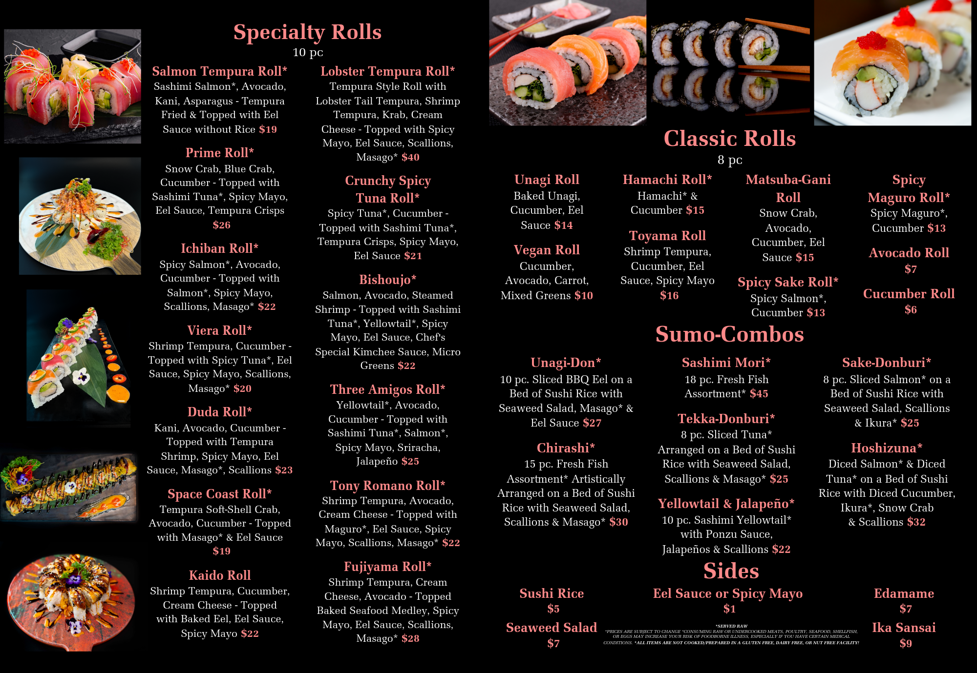 Menus | Urban Prime in Melbourne, FL