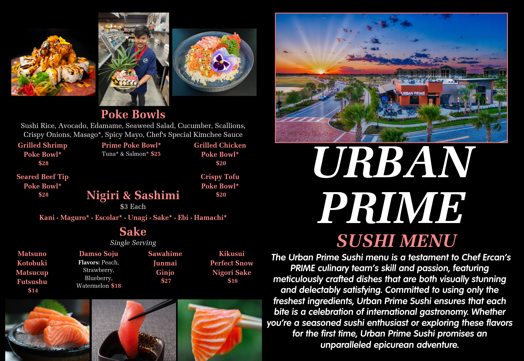 Menus | Urban Prime in Melbourne, FL
