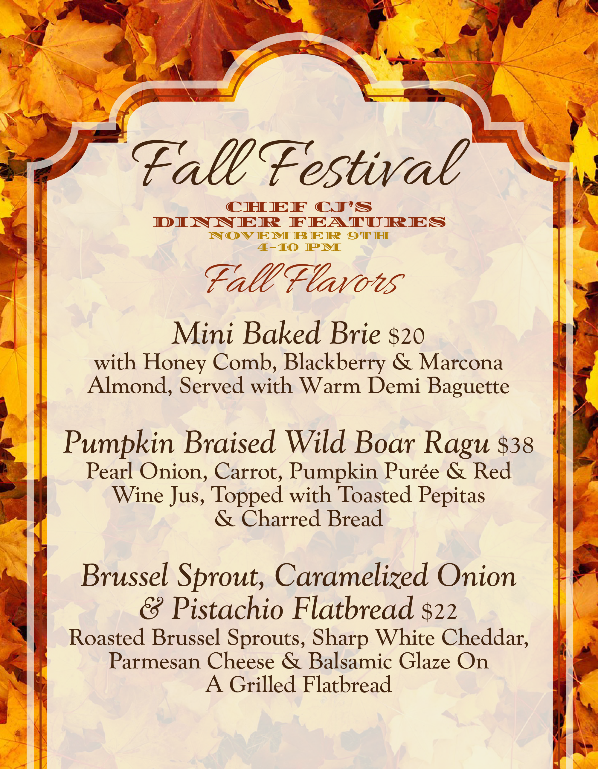 Menus | Urban Prime in Melbourne, FL