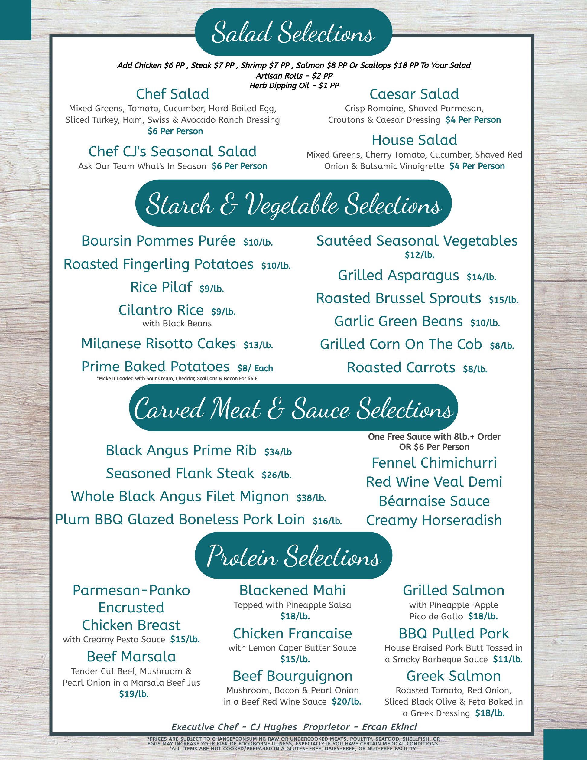 Menus | Urban Prime in Melbourne, FL