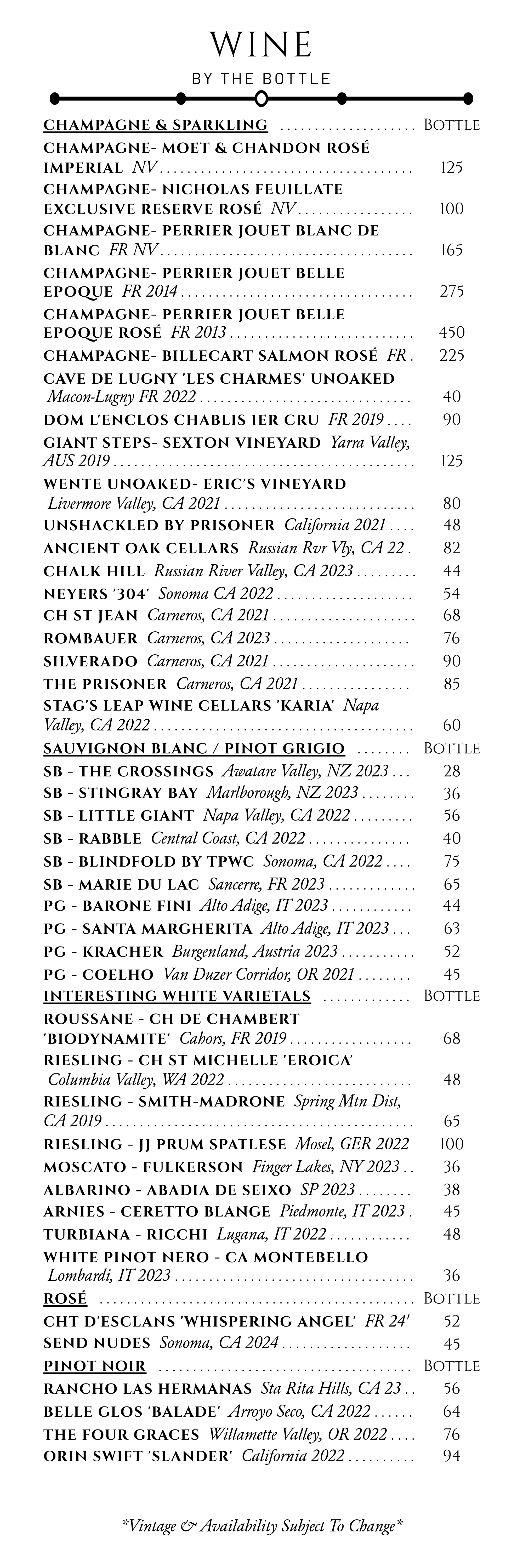 Menus | Urban Prime in Melbourne, FL