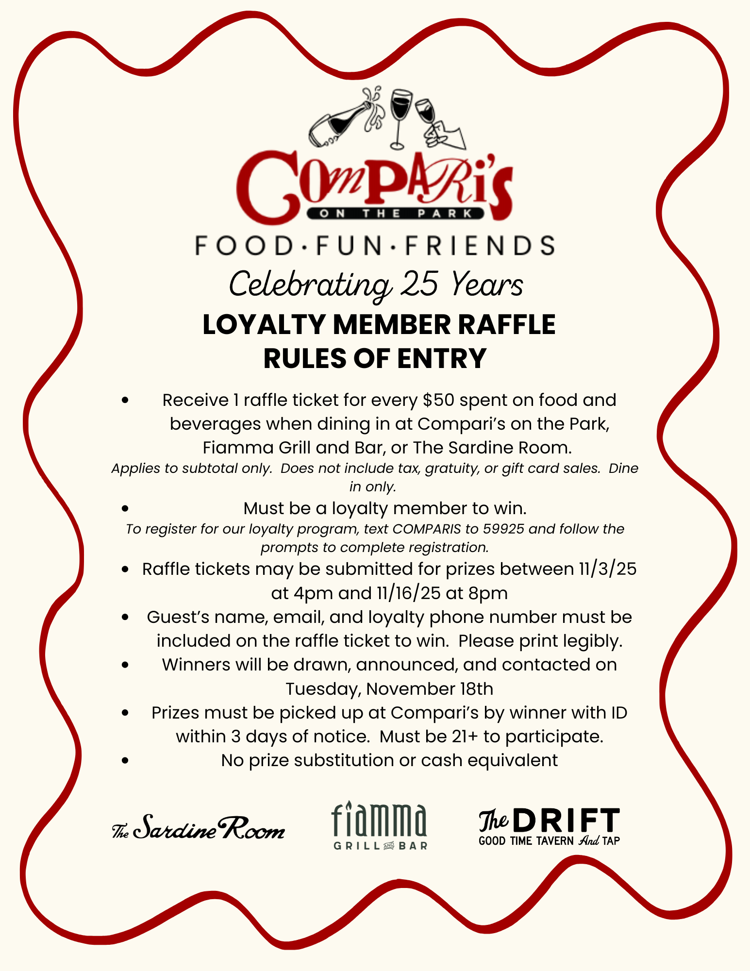 Celebrating 25 Years | Compari's on the Park