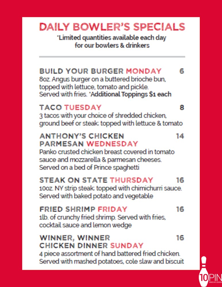 SPECIALS | 10pin Bowling Lounge