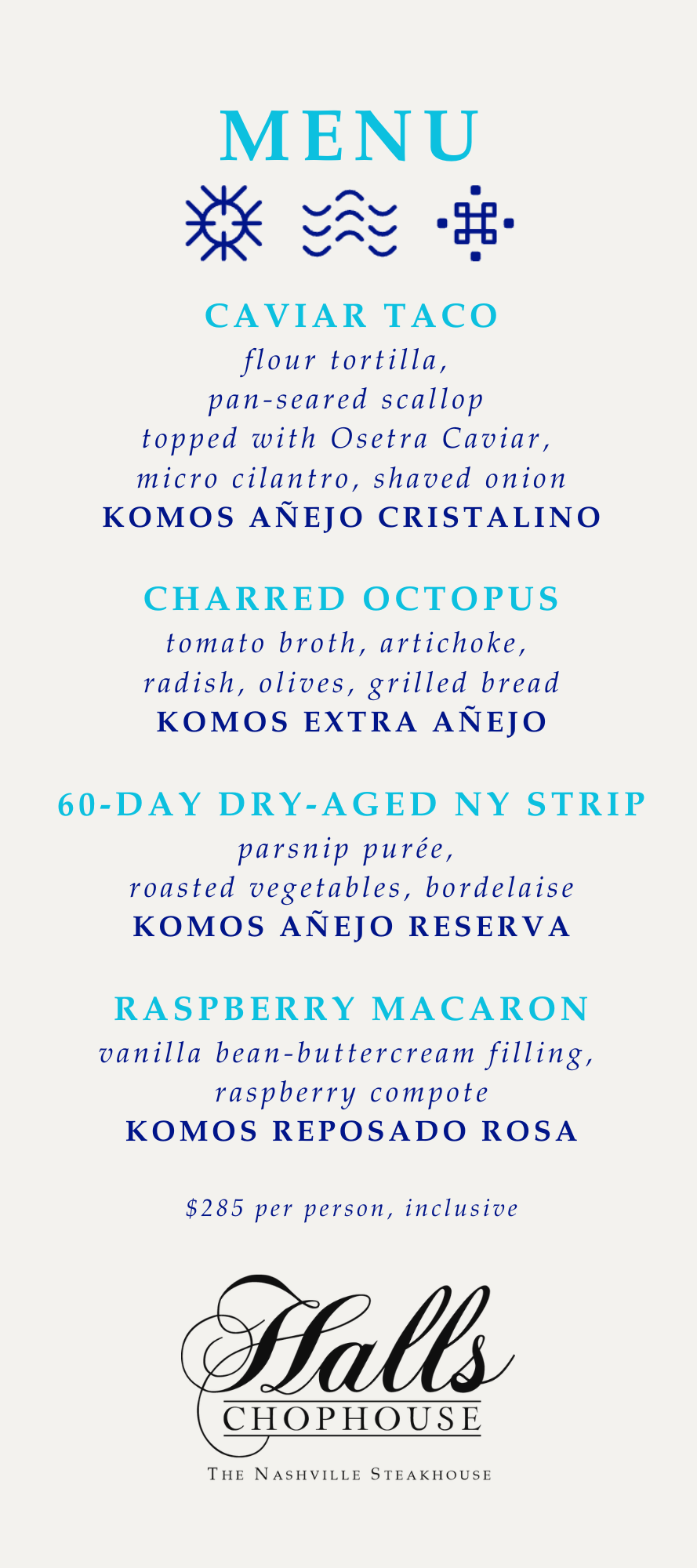 Halls Nashville + Komos Tequila Pairing Dinner | Hall Management Group | True hospitality and ...