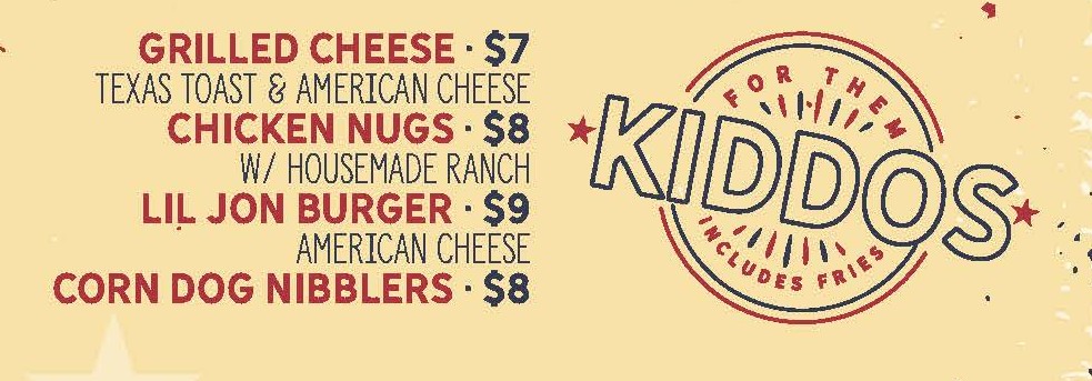 Menus | Jon's Grille in Fort Worth, TX