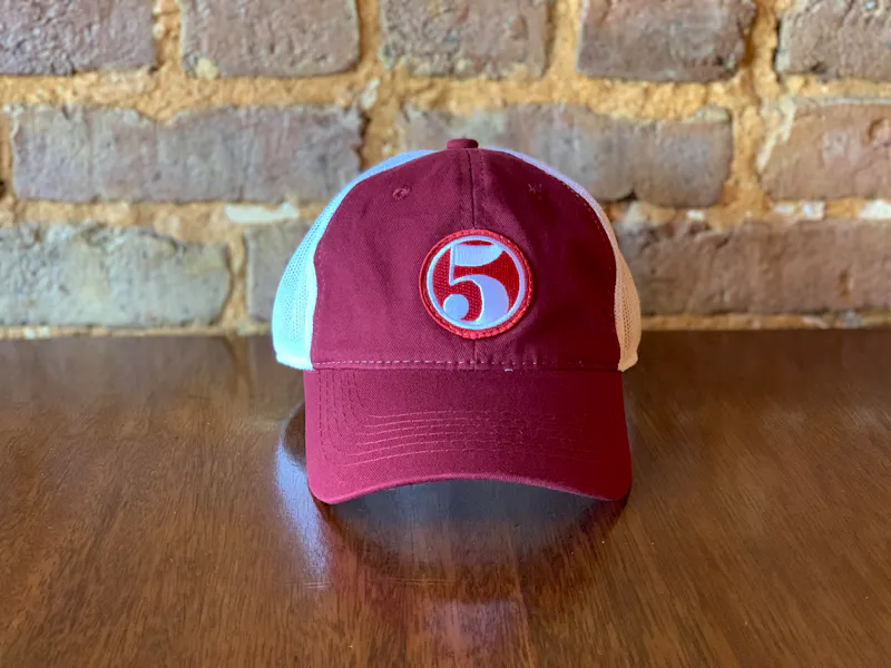 Classic Hat - Maroon & White | Five Bar