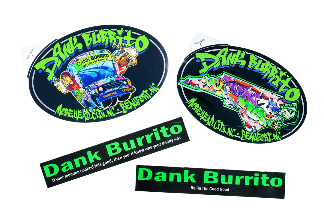 Dank Burrito Stickers | Dank Burrito | Burrito Restaurant in NC, SC & FL