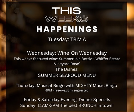 WEEKLY EVENTS | Lewis' Restaurant & Grille | American Restaurant in ...