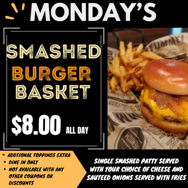 SMASHED BURGER MONDAY! | Scoreboard Bar & Grill