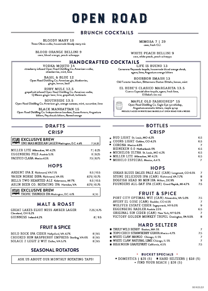 Open Road Rosslyn - Restaurant & Bar