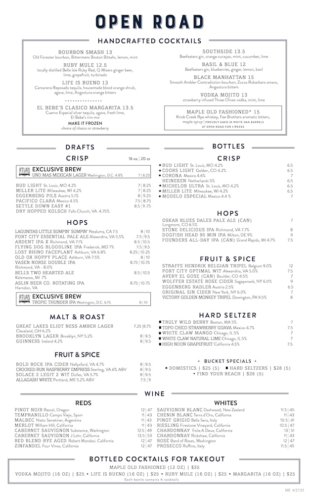 Open Road Merrifield - Restaurant & Bar