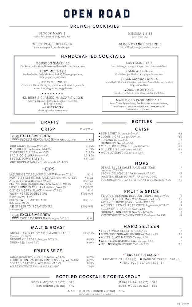 Open Road Merrifield - Restaurant & Bar