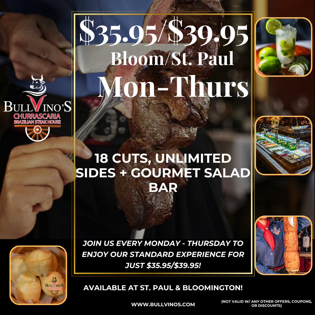 Promotions | Bullvino’s Brazilian Steakhouse | Churrascaria | Brazilian ...
