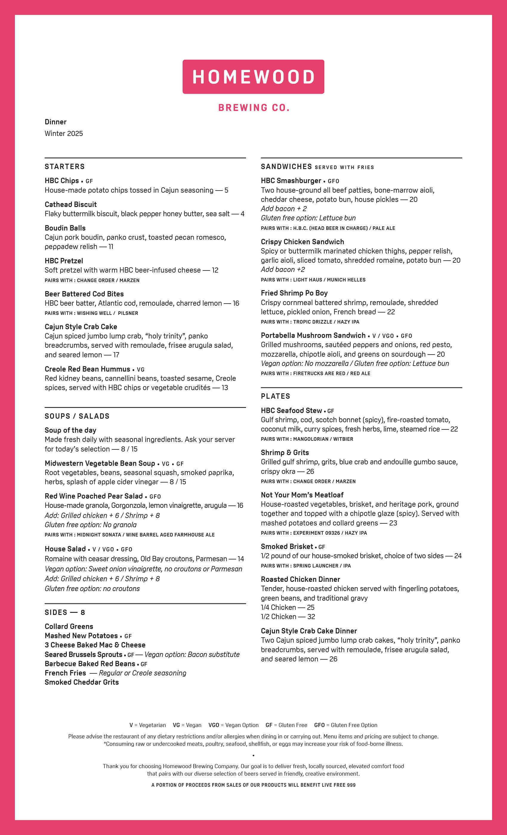 Menus | Homewood Brewing Company in Homewood, IL