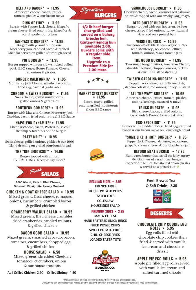 Our Menu | PorterHouse Burger Company