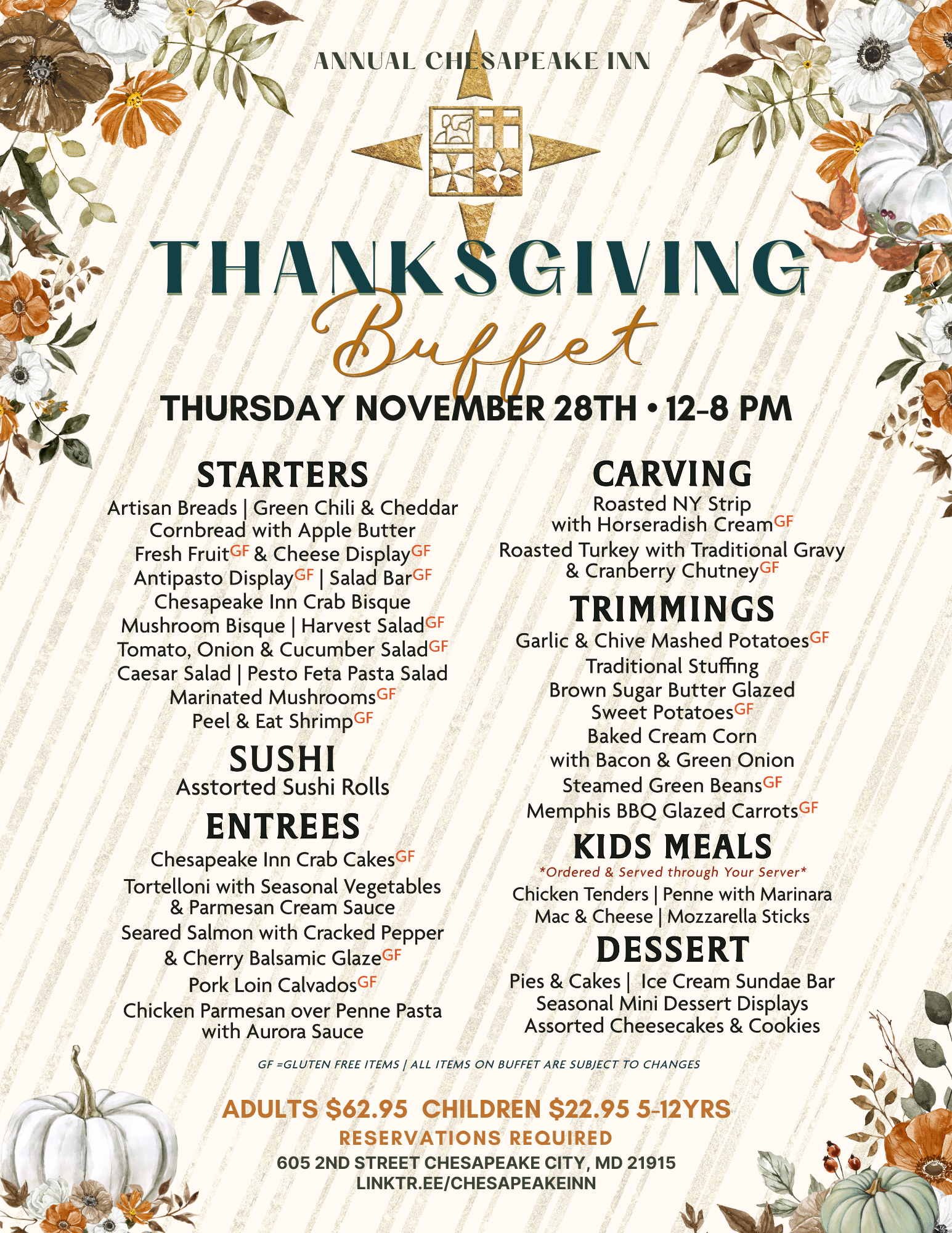 Menus | Chesapeake Bay Restaurants | Chesapeake Inn Restaurant & Marina