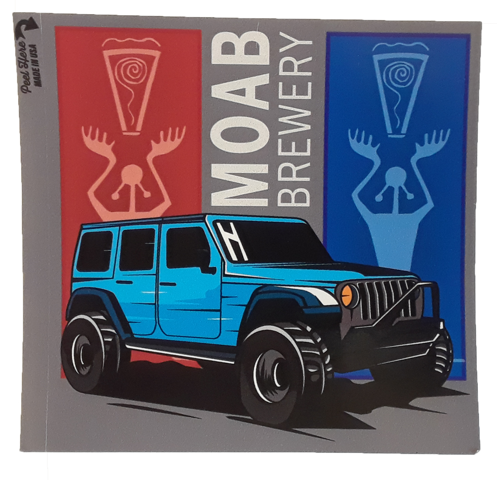 Jeep Square Sticker | Moab Brewery in Moab, UT