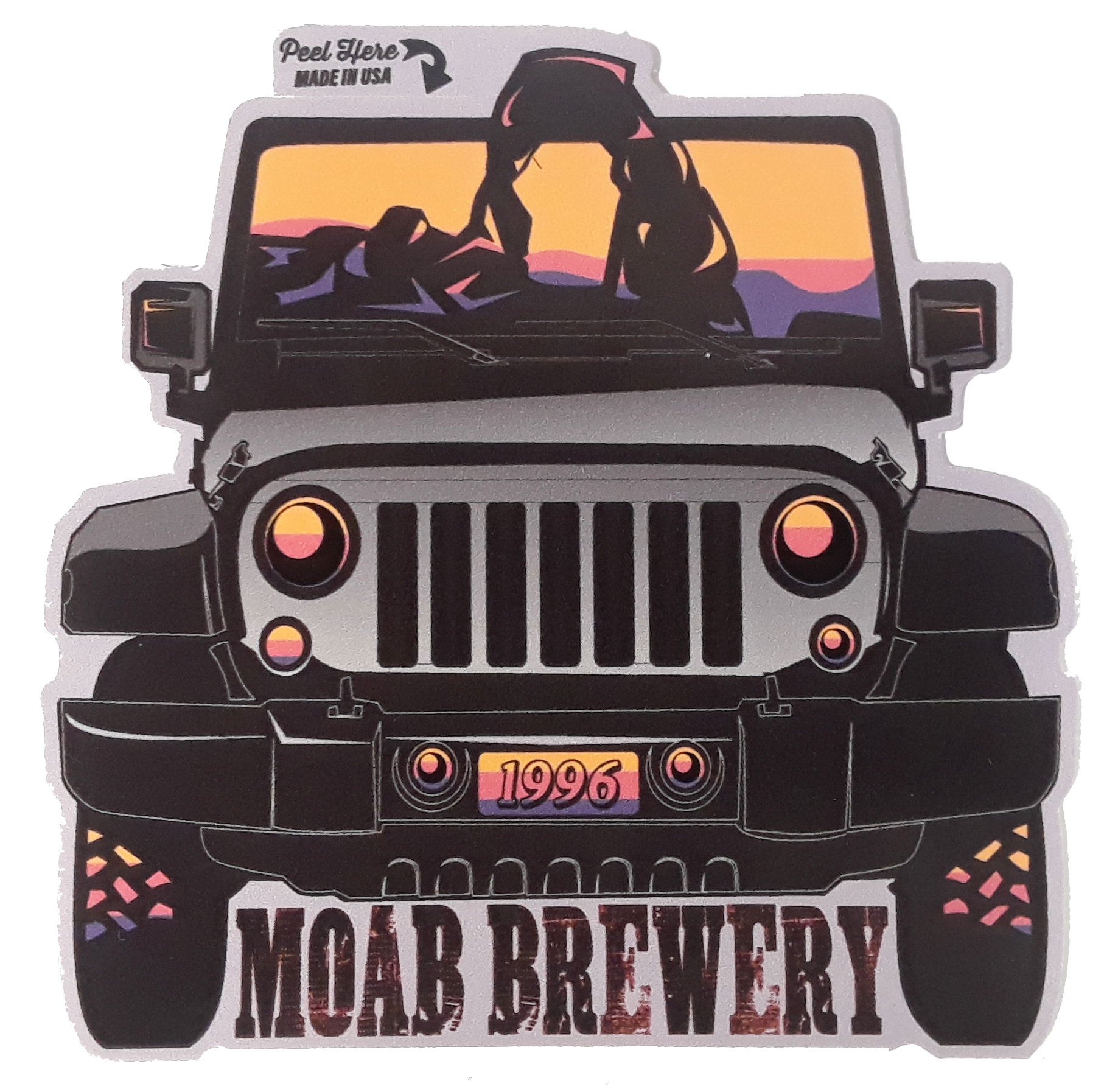 Jeep Die Cut Sticker | Moab Brewery in Moab, UT