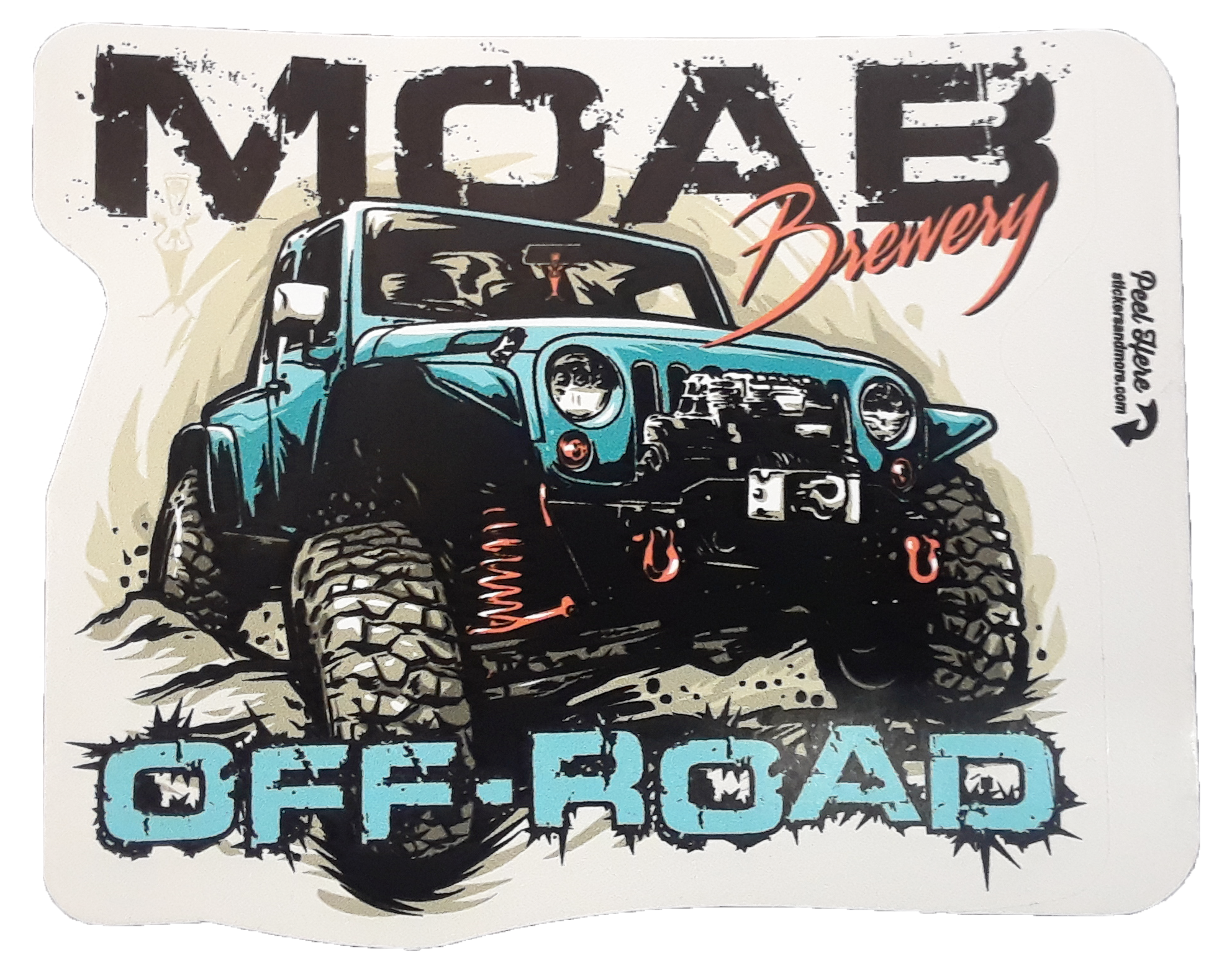Moab Off-Roading Blue Jeep Sticker | Moab Brewery in Moab, UT