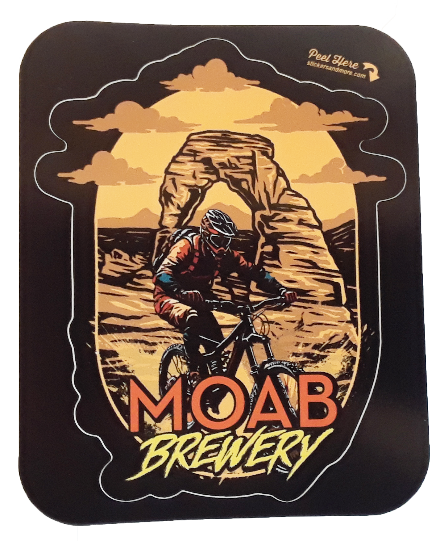 Delicate Arch with Dirt Bike sticker | Moab Brewery in Moab, UT