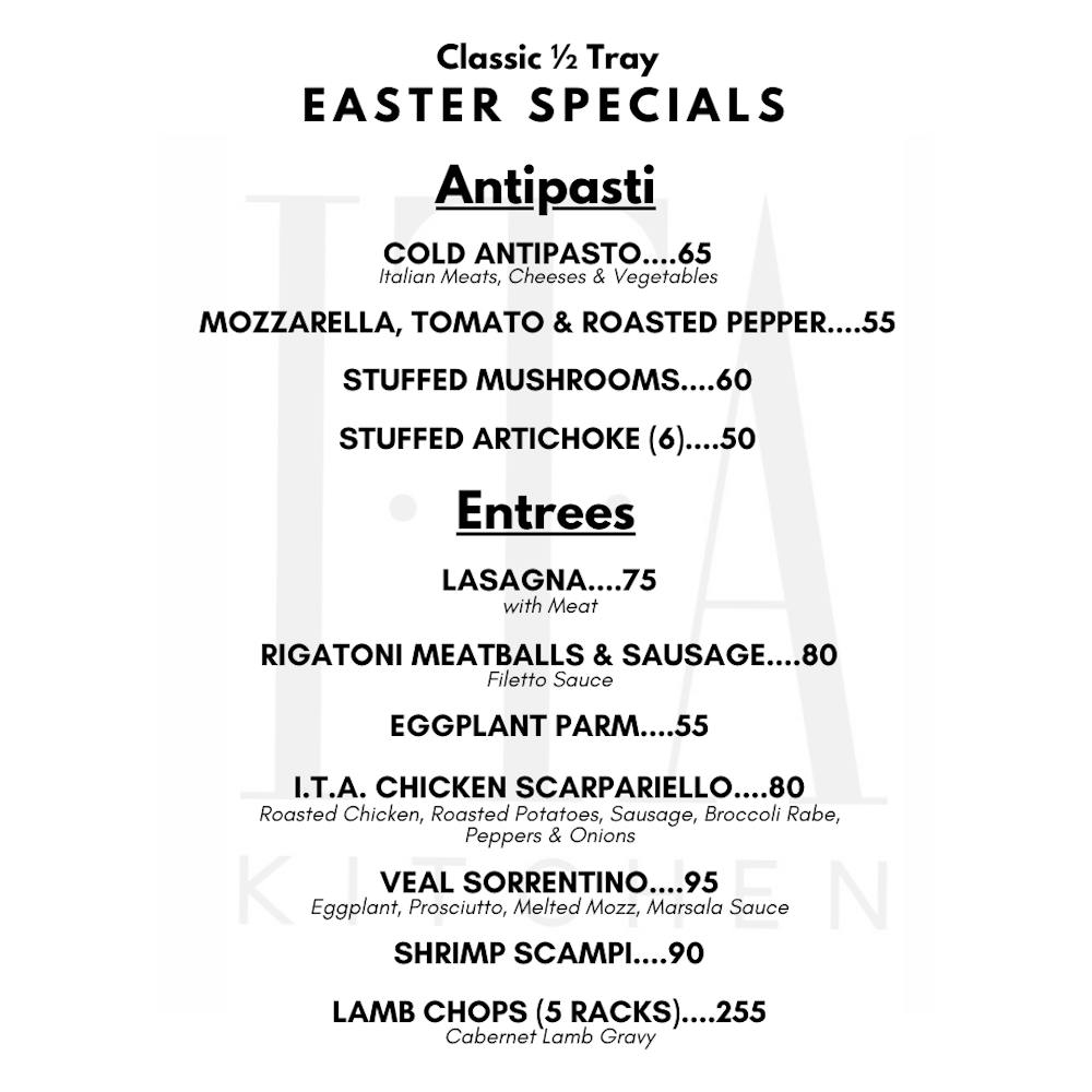 Menus | ITA Kitchen in New York