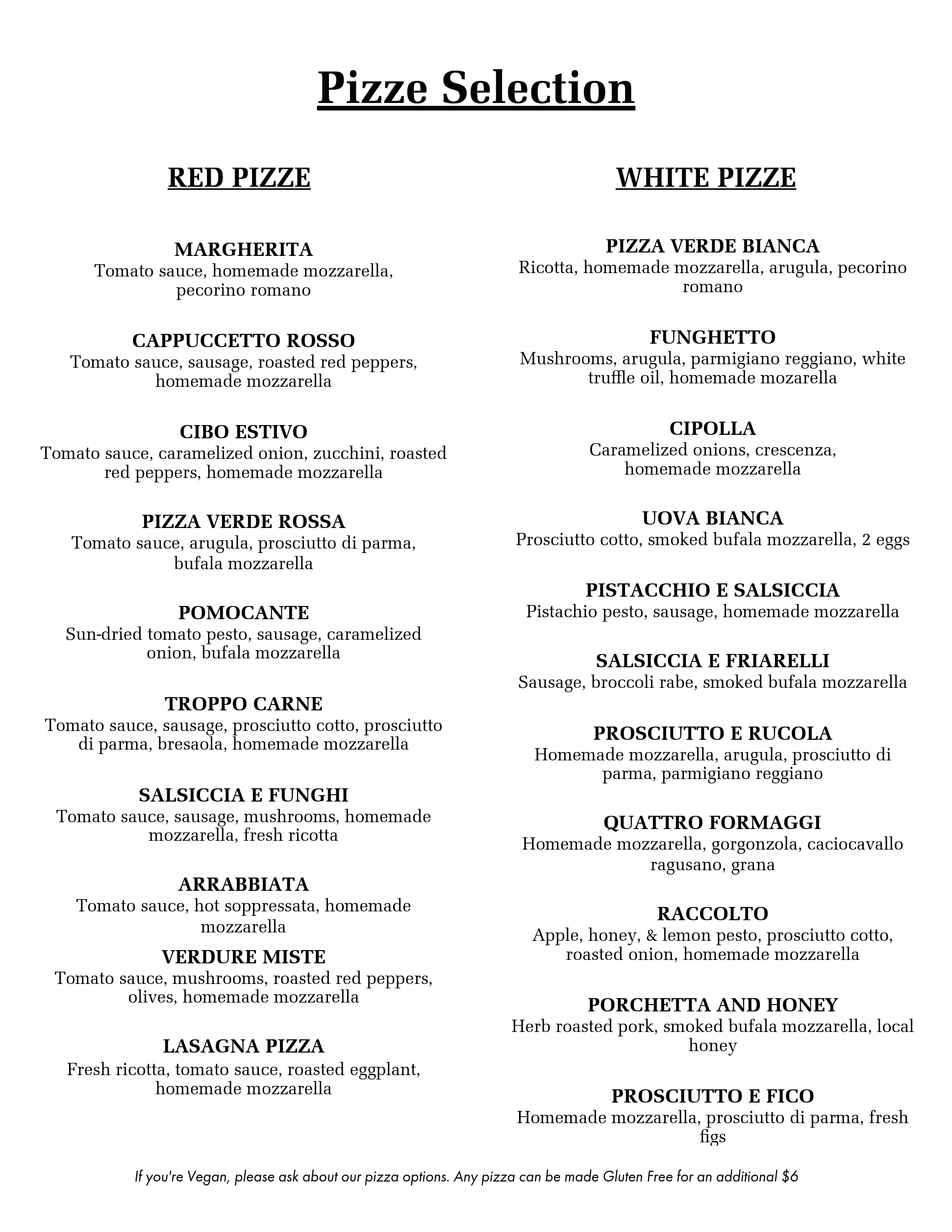 Valentine's Prix Fixe Menu | Verde | Pizza Restaurant in Baltimore, MD