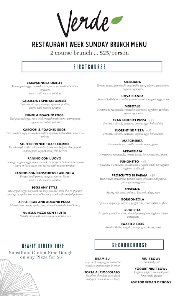 Menus | Verde Pizza in Baltimore, MD