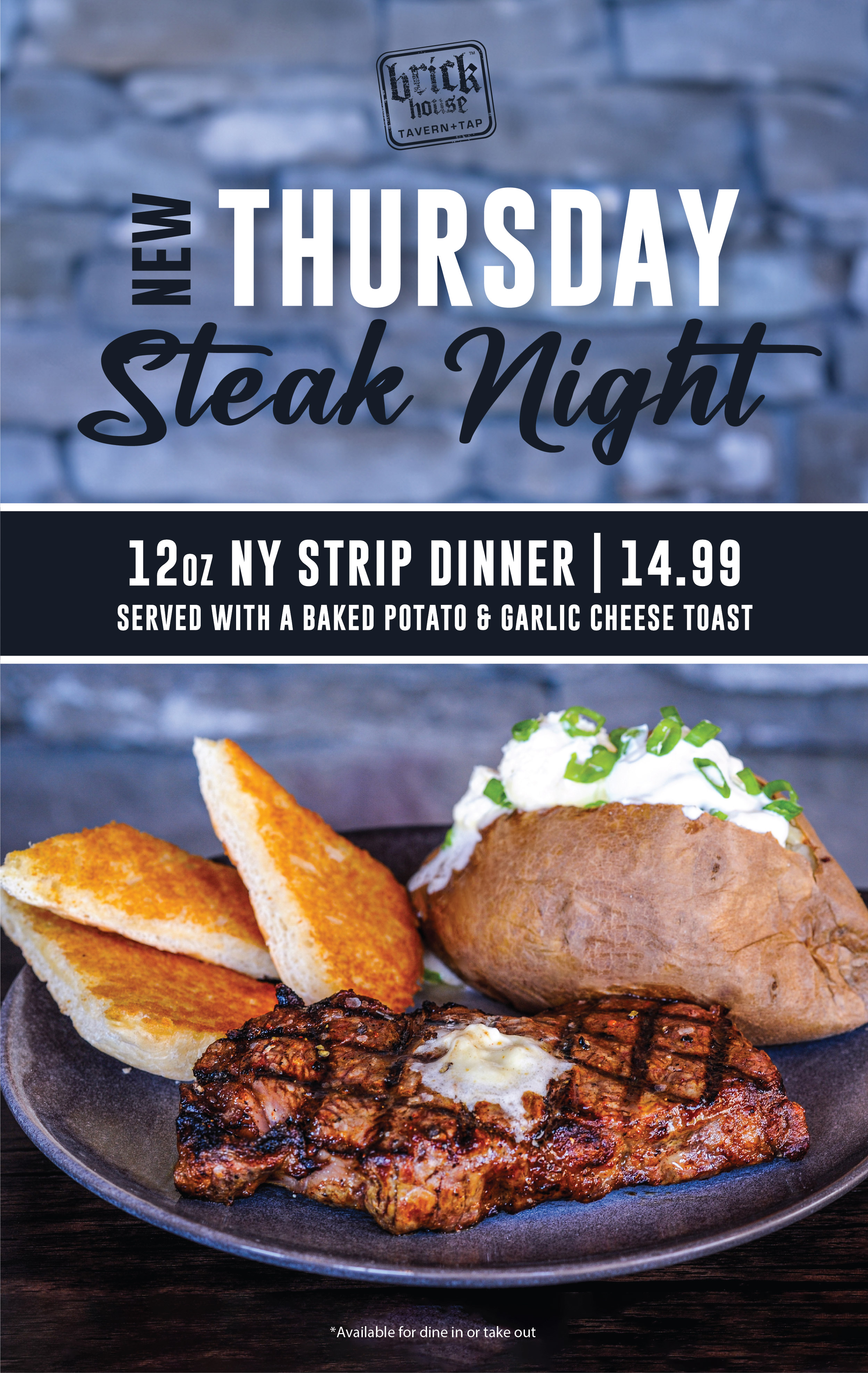 NEW! THURSDAY STEAK NIGHT | Brick House Tavern and Tap | Your House for ...