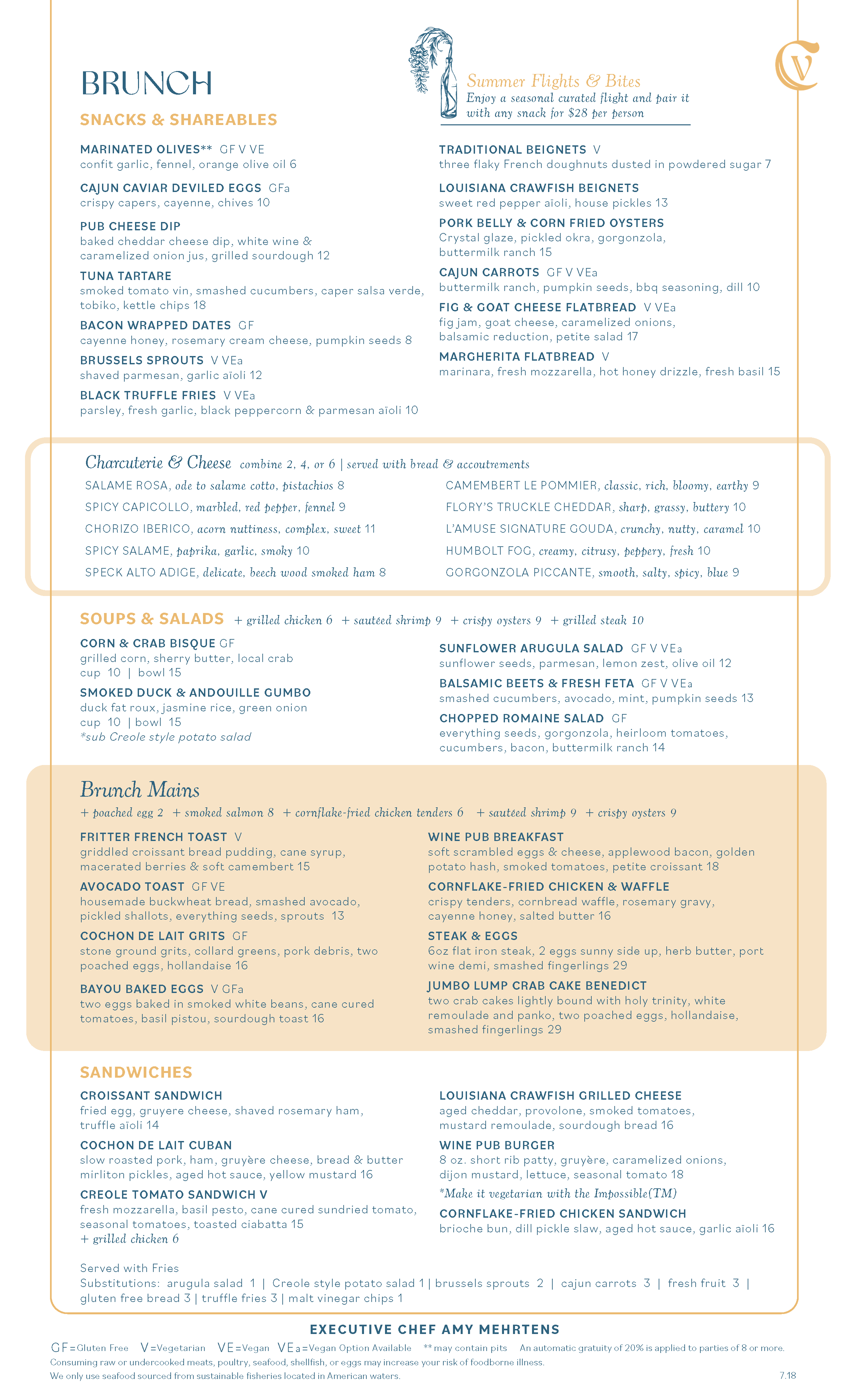 Menus | Copper Vine in New Orleans, LA