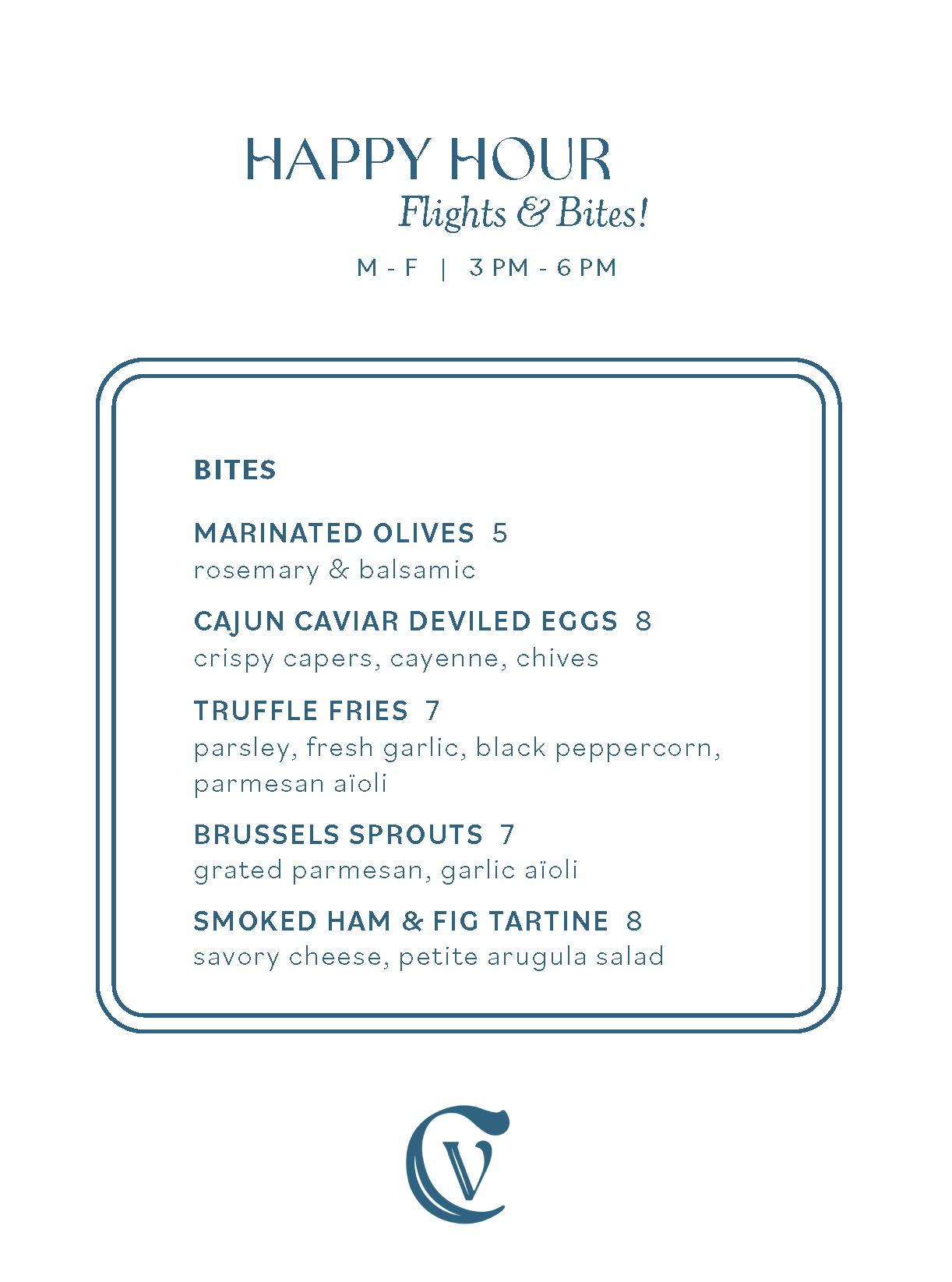 Menus | Copper Vine in New Orleans, LA