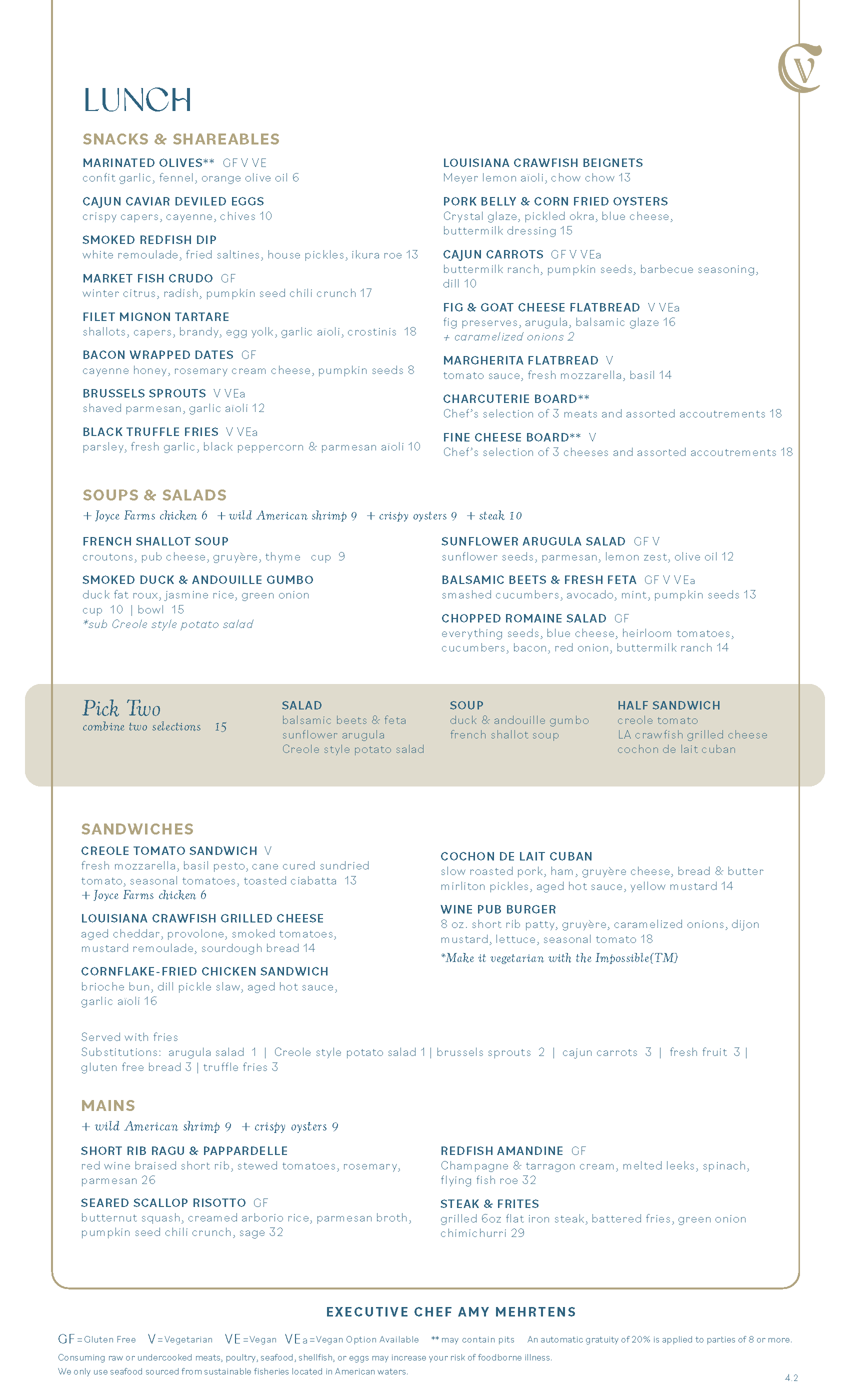 Lunch | Copper Vine | Wine Bar in New Orleans, LA