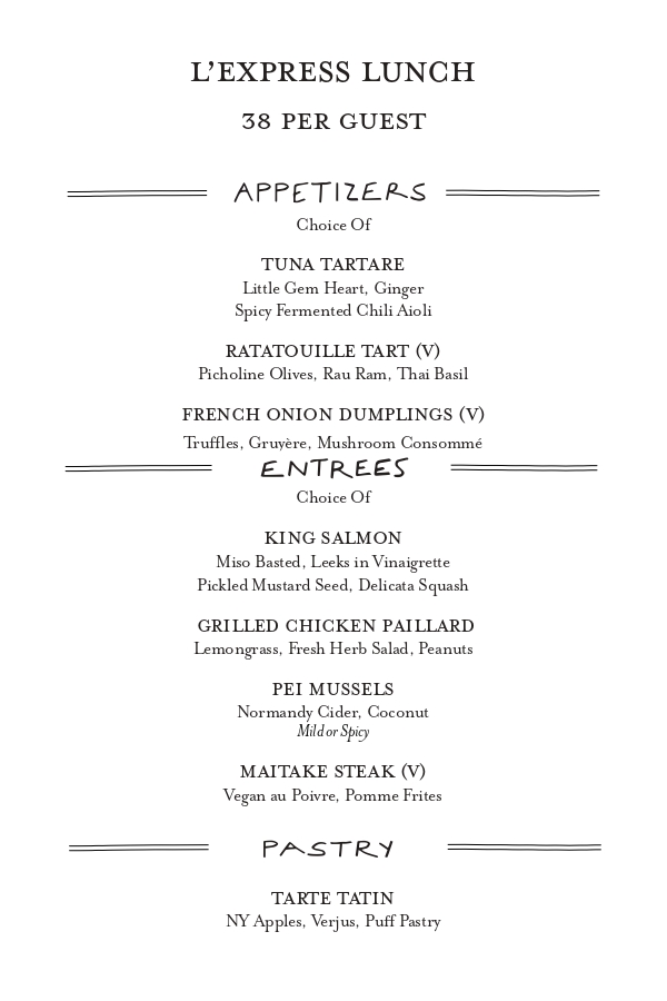 Menu | La Marchande in New York, NY