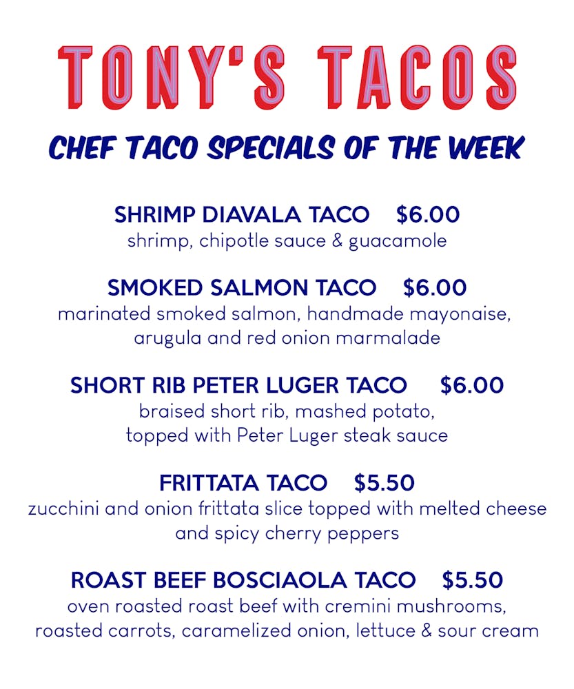 Tony's Taco | Unique Mexican-Italian fusion in Floral Park, NY.