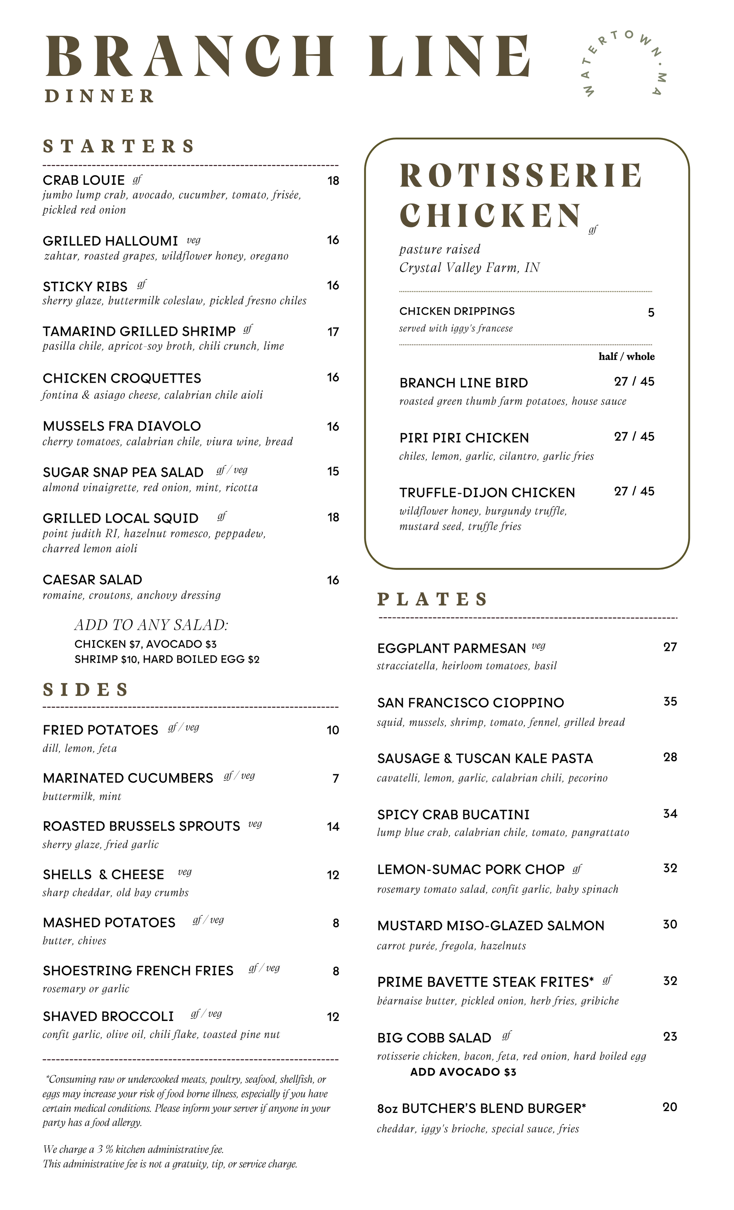 Menus | Branch Line