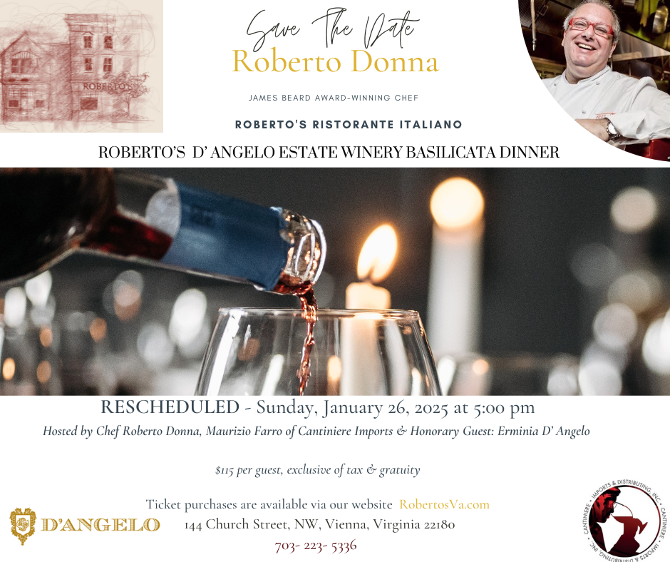 Roberto's D'Angelo Estate Winery Basilicata Dinner | Roberto's ...