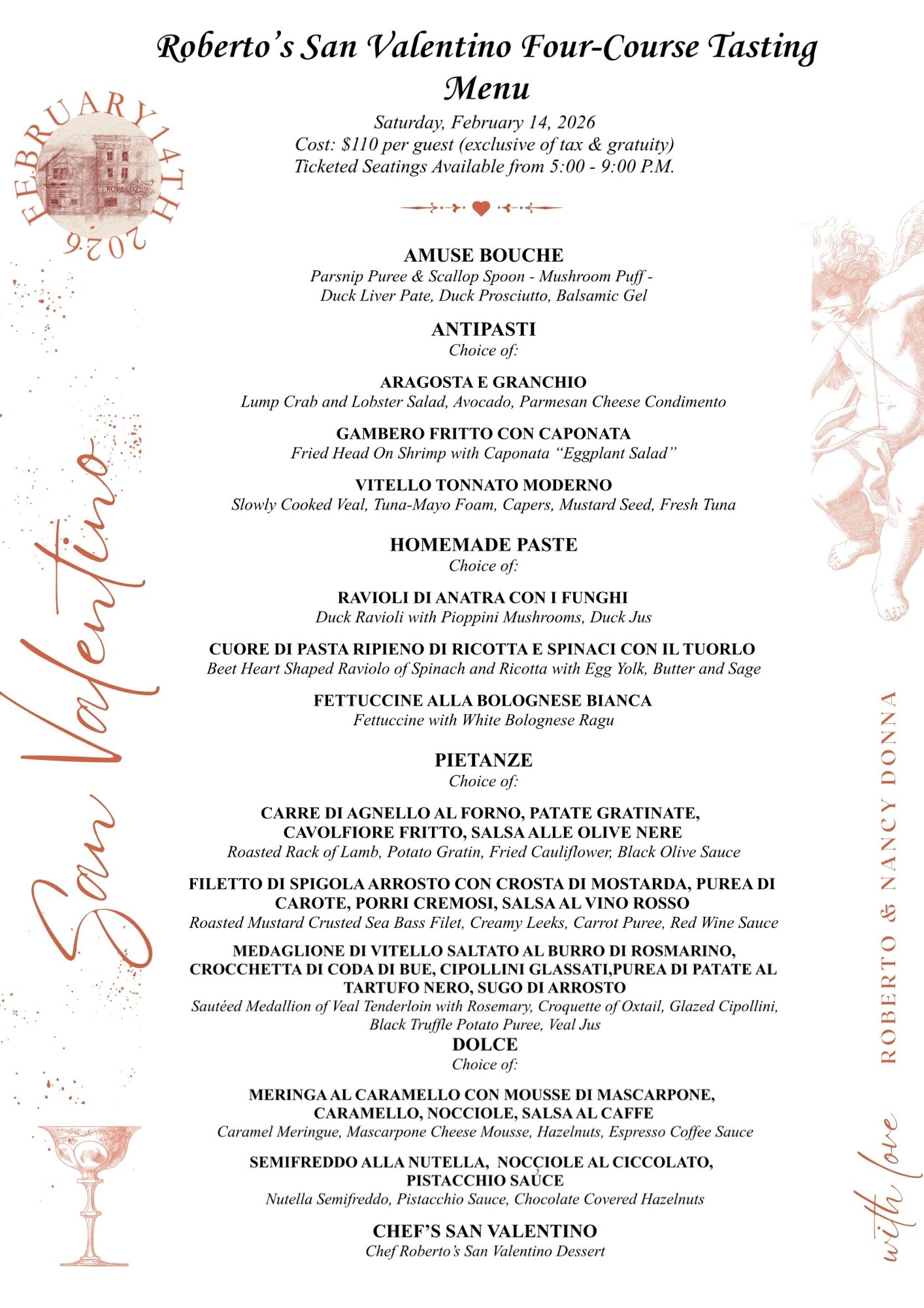 San Valentino Day | Roberto's Ristorante Italiano | Authentic Italian ...