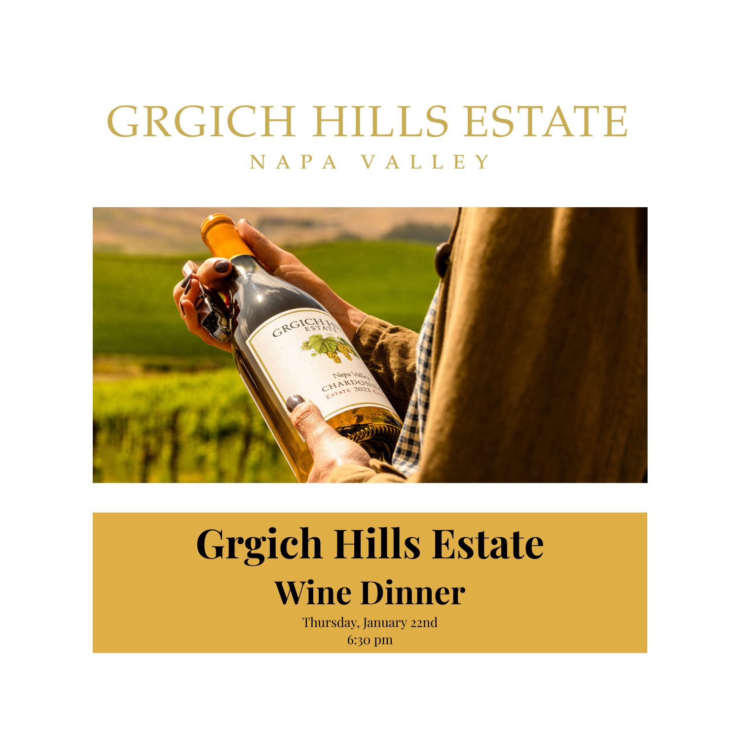 Grgich Hills Estate Wine Dinner at SAVI Cucina | January 22